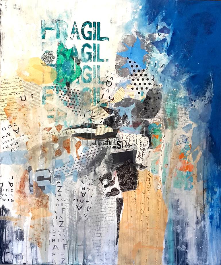 FRAGIL Collage by Ana Peralta | Saatchi Art