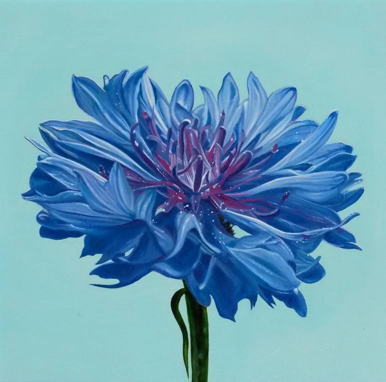 BLUE FLOWER Painting by Matteo Germano | Saatchi Art