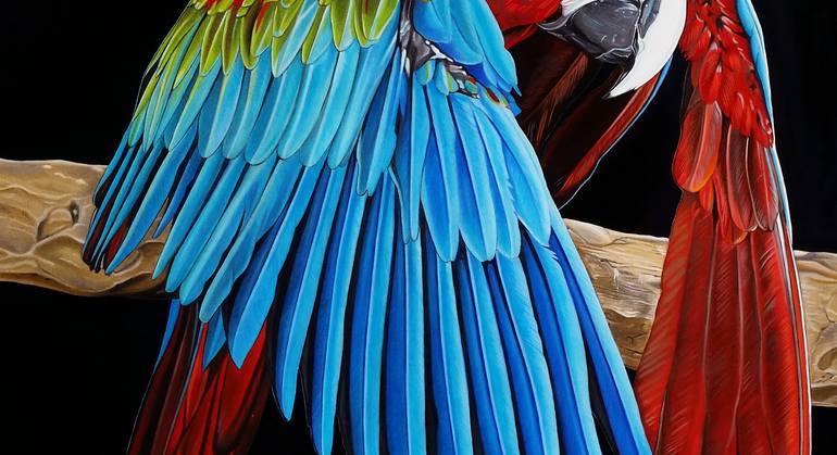 ARA CHLOROPTERA Painting by Matteo Germano | Saatchi Art