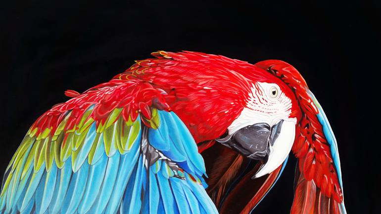 ARA CHLOROPTERA Painting by Matteo Germano | Saatchi Art