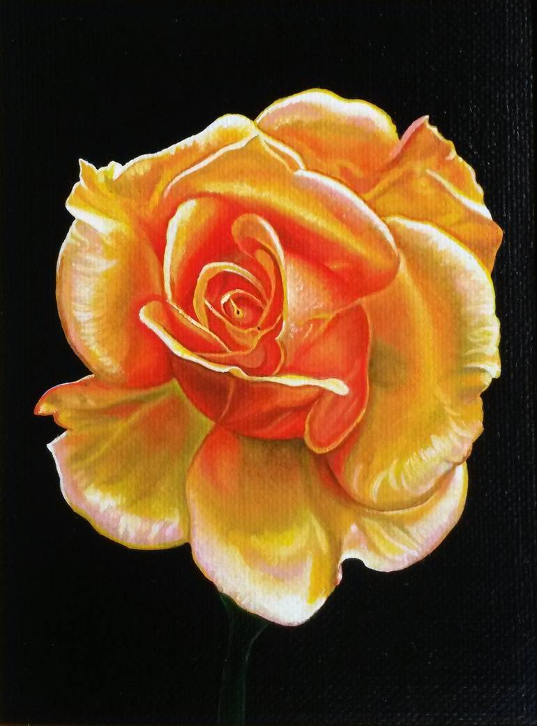 YELLOW ROSE Painting by Matteo Germano | Saatchi Art