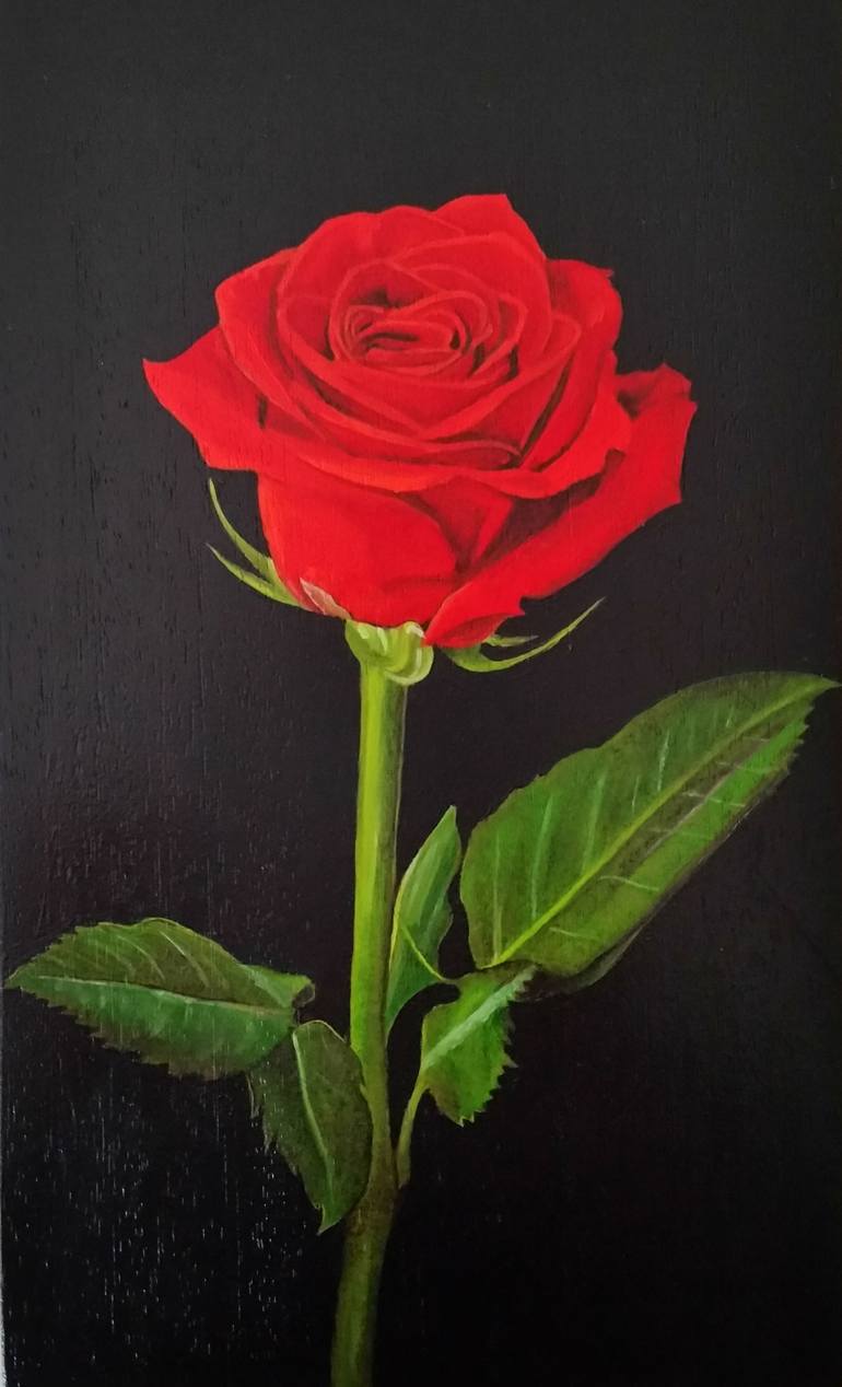 RED ROSE III Painting by Matteo Germano | Saatchi Art