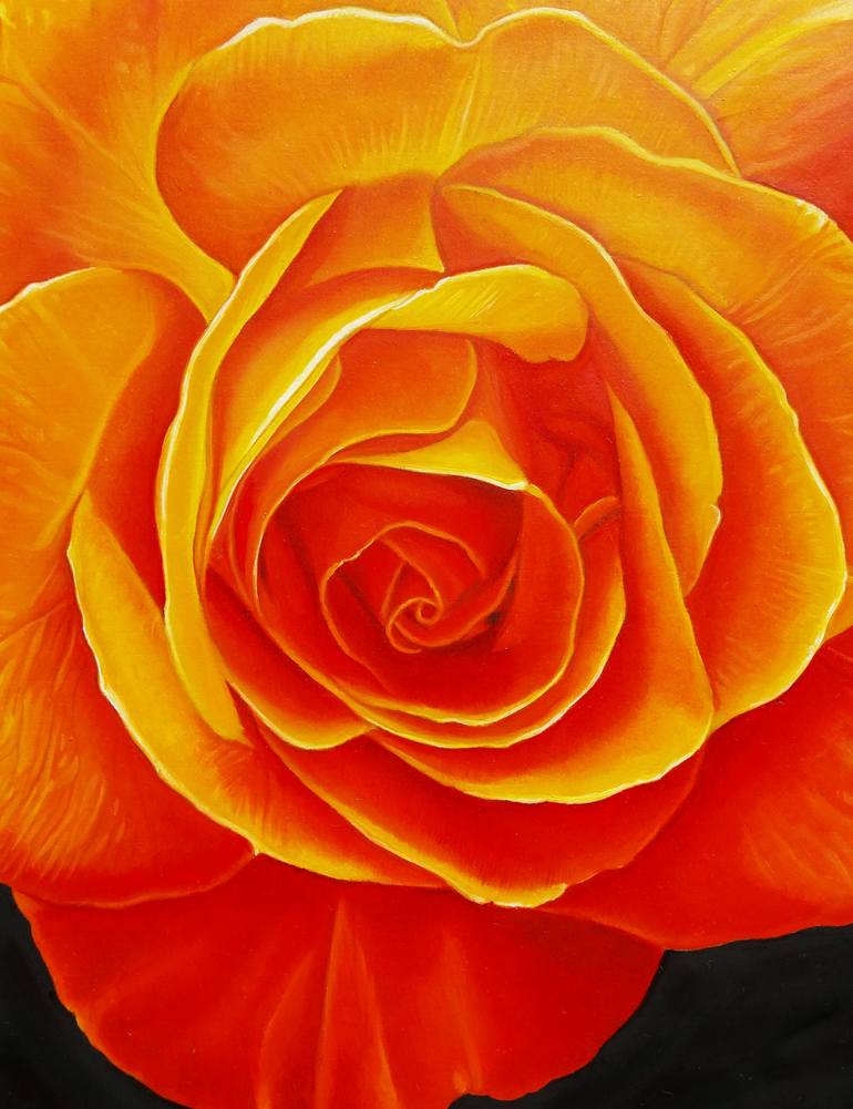 ORANGE ROSE Painting by Matteo Germano | Saatchi Art
