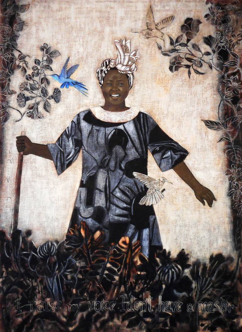 Wangari Maathai Painting by Victoria Martos | Saatchi Art