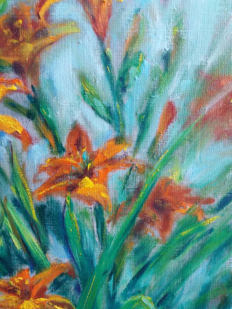 Wild Lilies Painting by Galina Grygoruk | Saatchi Art