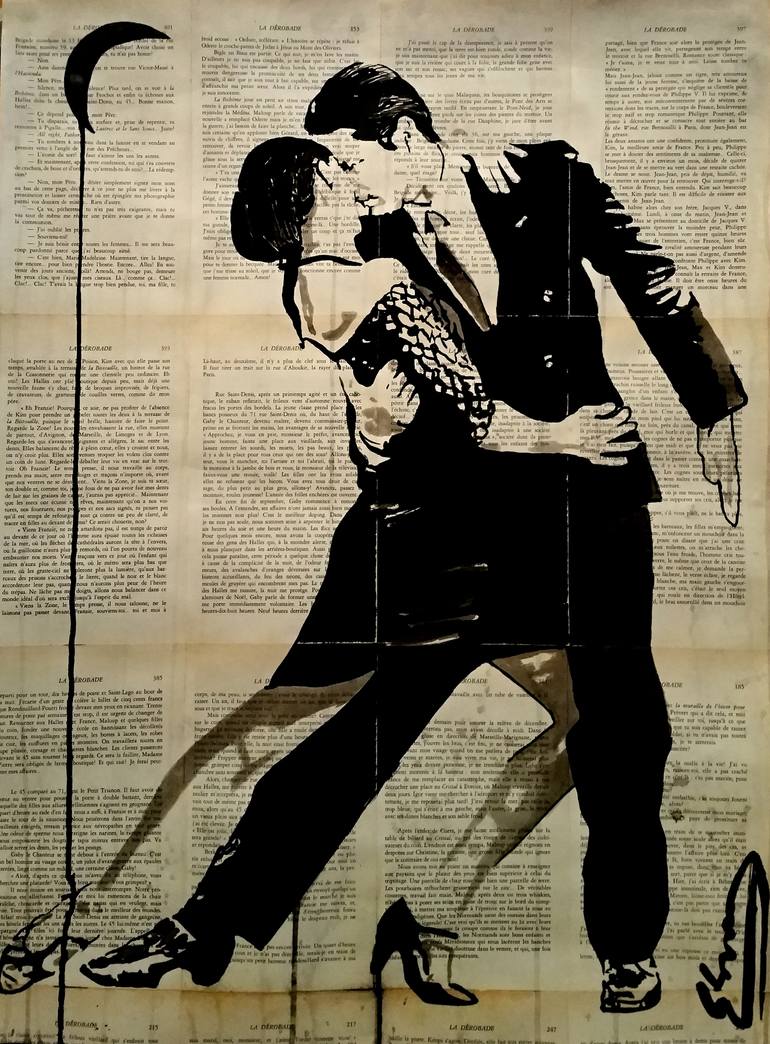 couple tango Drawing by Jan Noah | Saatchi Art