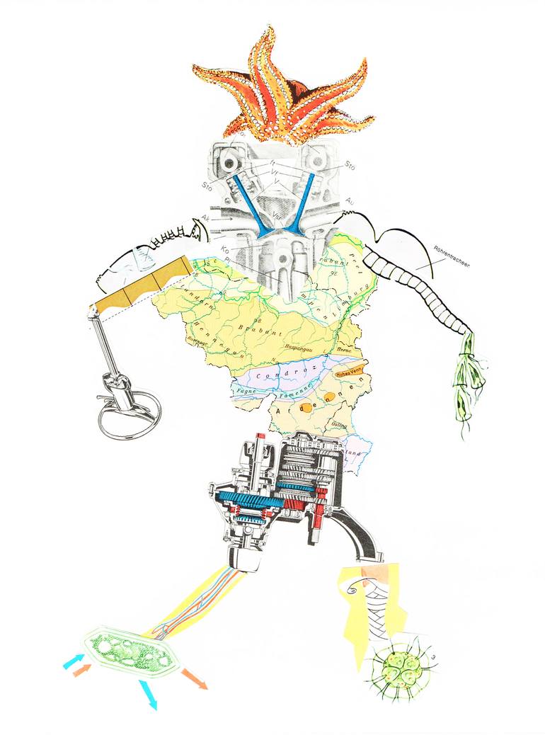 Daimon_VI (Starfish Steering Worm) Collage by Thomas Nagel | Saatchi Art