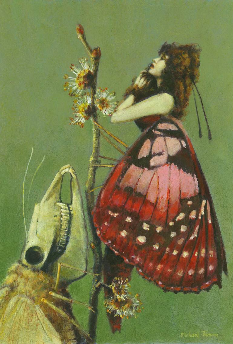 Gothic Moths Painting by Michael Thomas | Saatchi Art