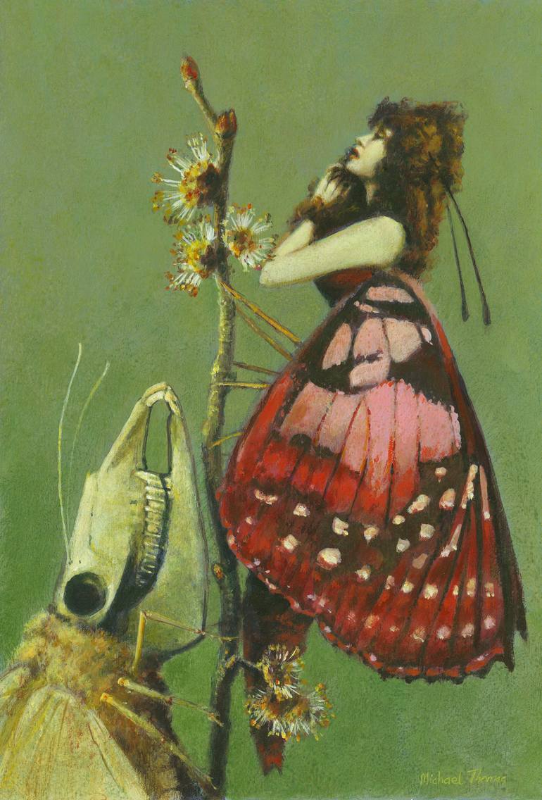 Gothic Moths Painting by Michael Thomas | Saatchi Art