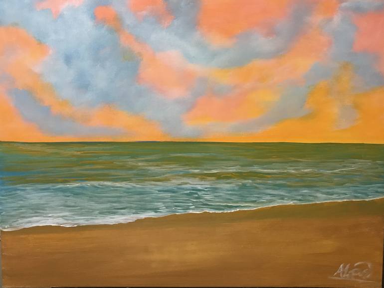 The sea 018 Painting by Alicia Lopez | Saatchi Art