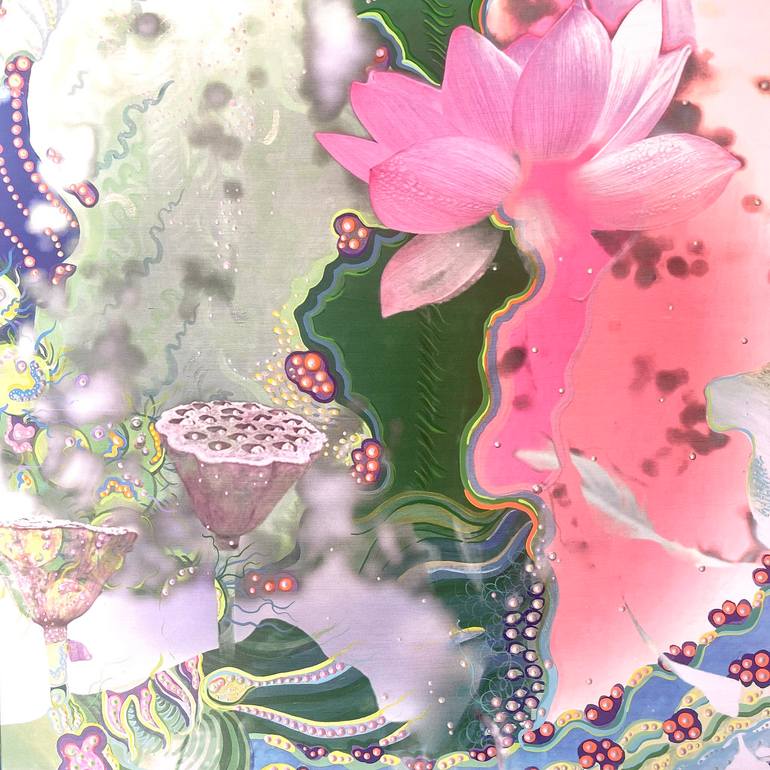 Flira Ficciones-Lotus Levitas Mixed Media by Kerrie Smith | Saatchi Art