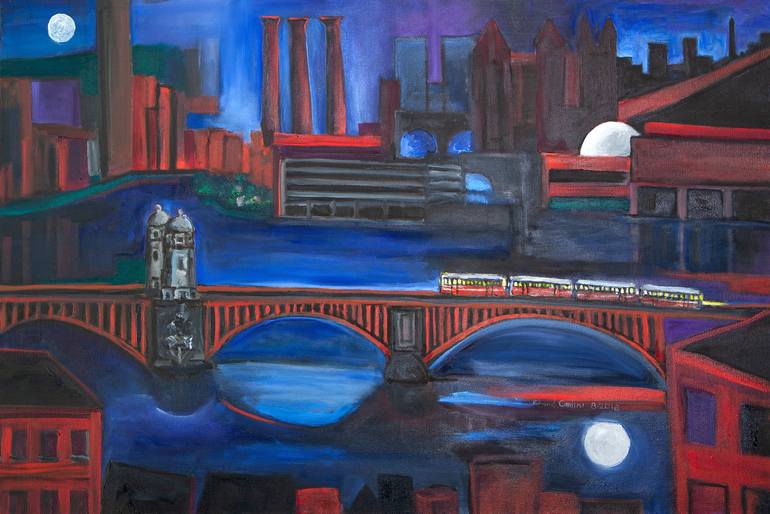 Red Line Painting by Edward F Cardini | Saatchi Art