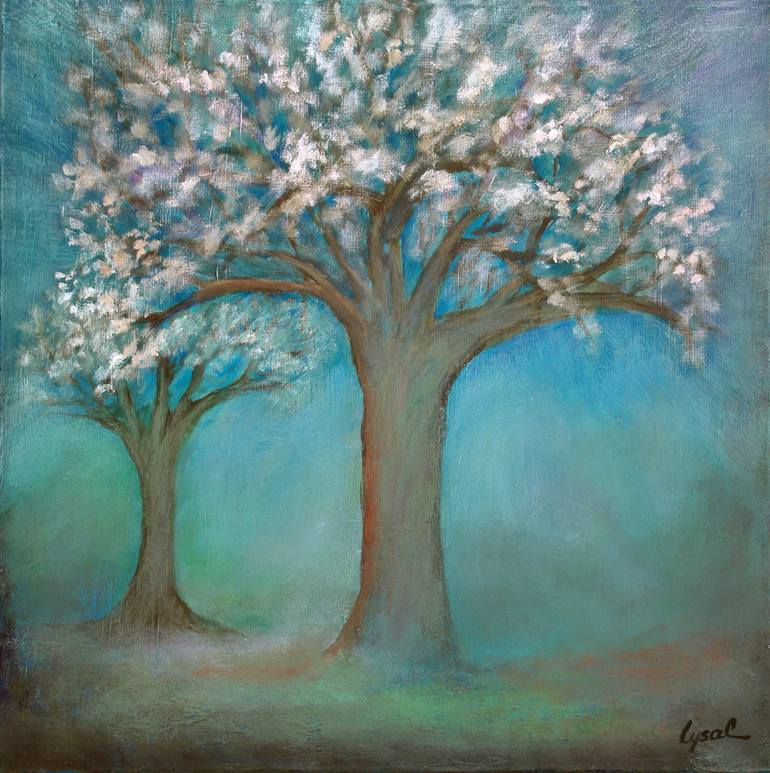 Two Trees Painting by Özgül Tuzcu | Saatchi Art