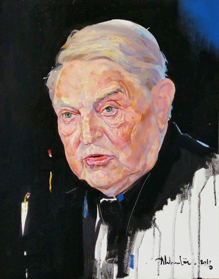 George Soros - Original oil painting by Aleksander Vreko Painting by ...