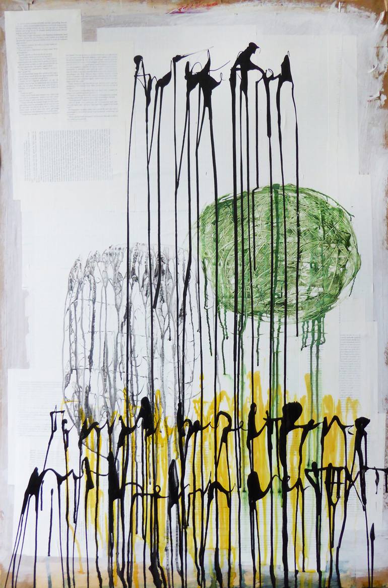 Pulling Me Down Drawing by Yvette van den Boogaard | Saatchi Art