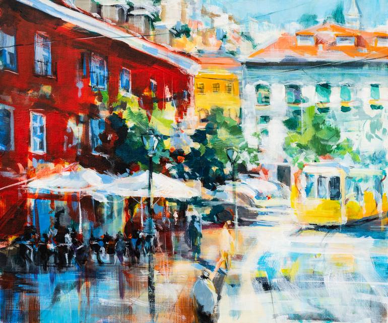 Lisbon summer Painting by Marija Ruzicic | Saatchi Art