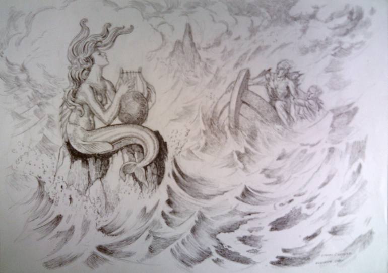 The Siren Drawing by Antonio Perez | Saatchi Art