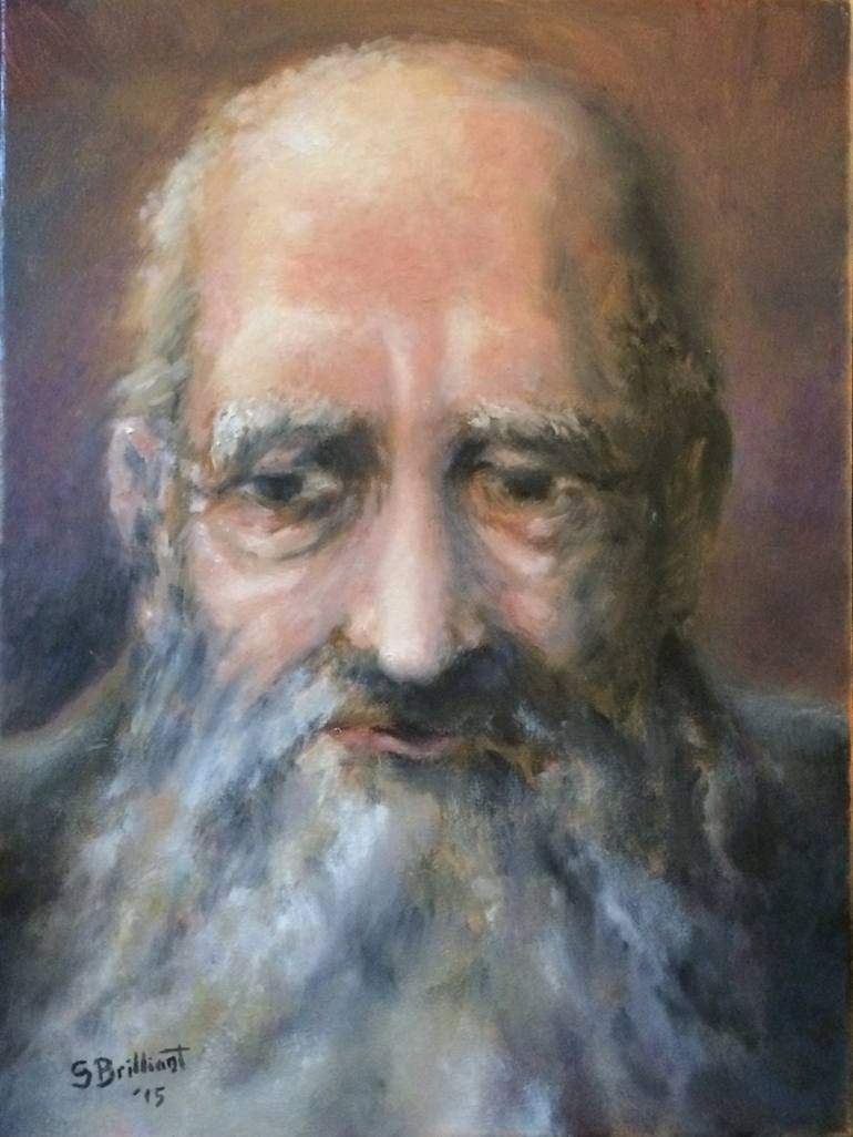 Bald Man With Gray Beard Painting by Shalom Brilliant | Saatchi Art