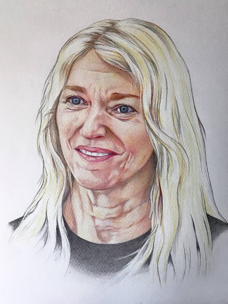 Portrait of Cori Bargmann Drawing by Idoia Asensio | Saatchi Art