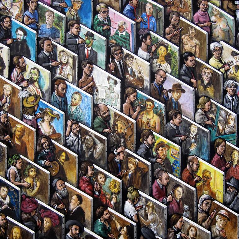 Painters Painting Self-Portraits Painting by James Milroy | Saatchi Art