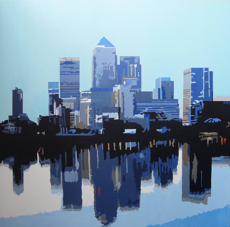 Canary Wharf Painting by Deric Ch'ng | Saatchi Art