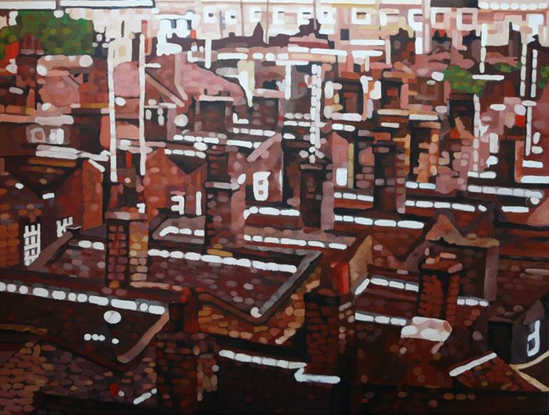 Waterloo Roof Top Painting by Deric Ch'ng | Saatchi Art