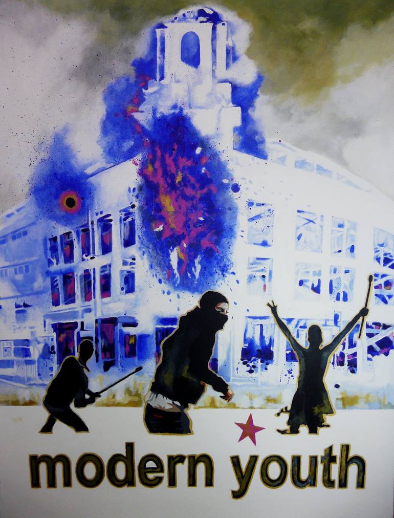 London Riot Painting by Deric Ch'ng | Saatchi Art