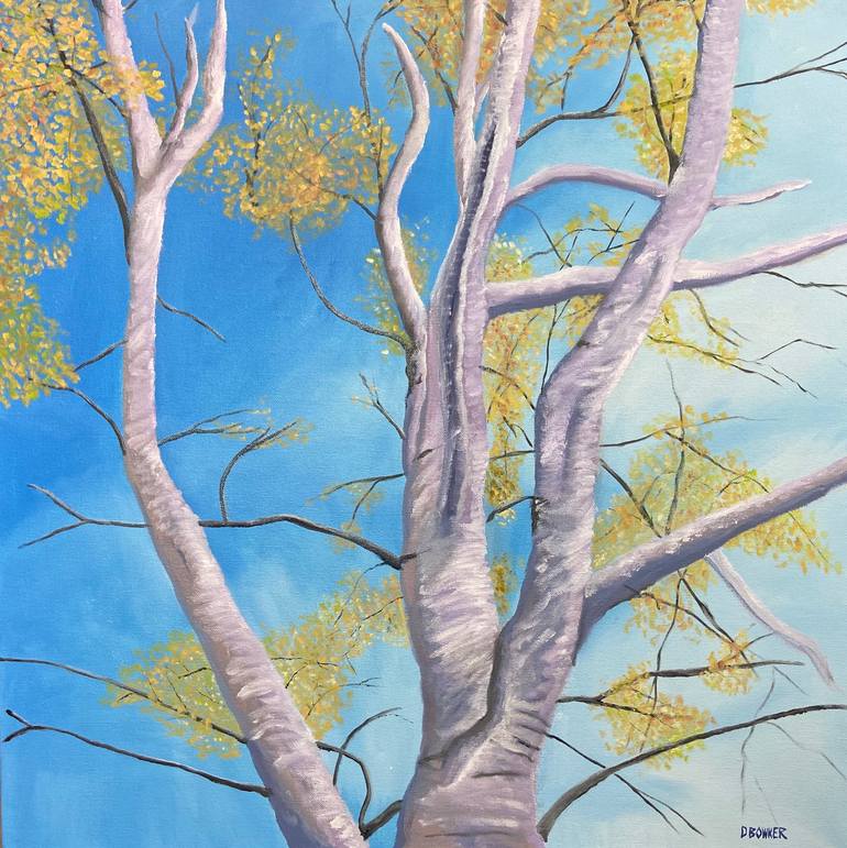 Birch Tree Painting by David Bowker | Saatchi Art