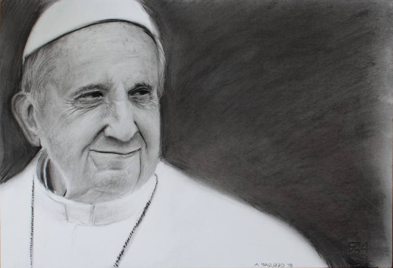 Papa Francesco Drawing by Alessandro Masuzzo | Saatchi Art
