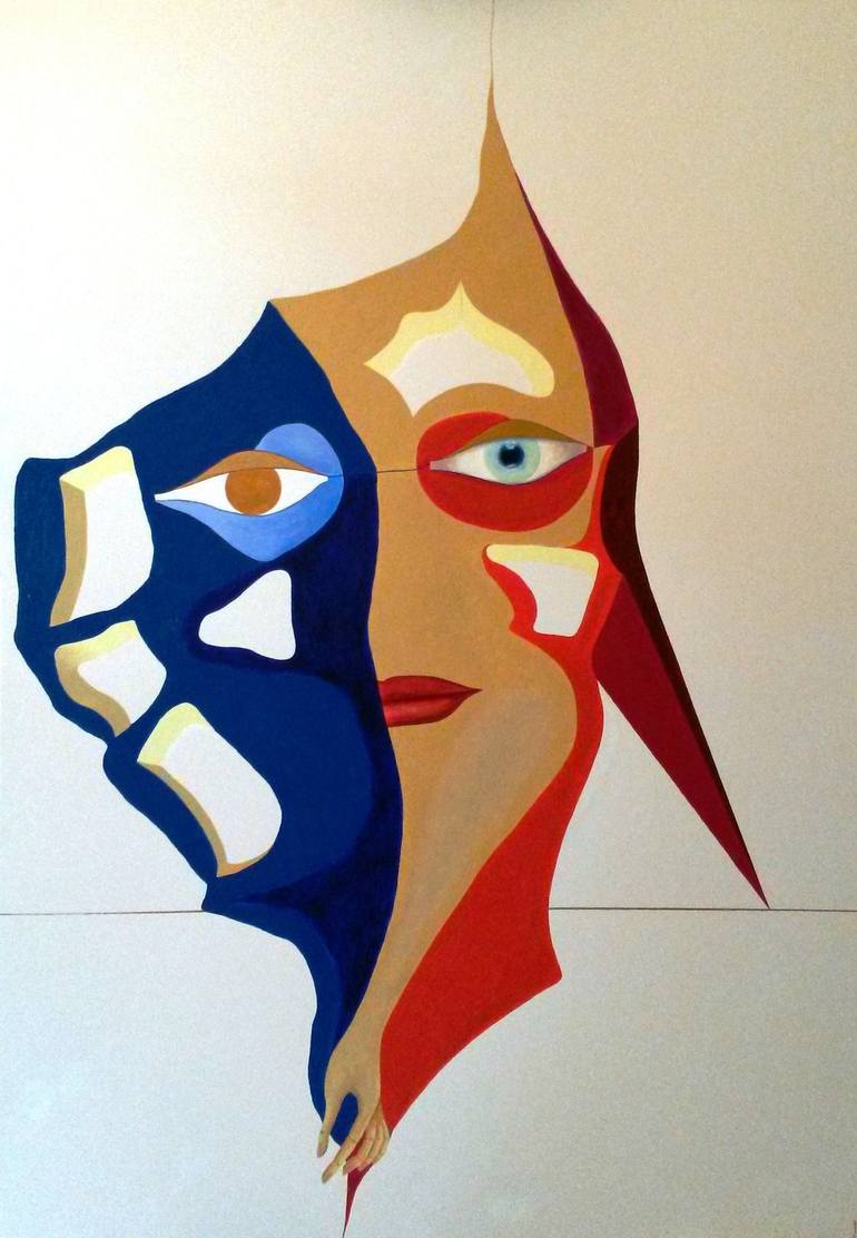 Split thinking Painting by Mark Pol | Saatchi Art