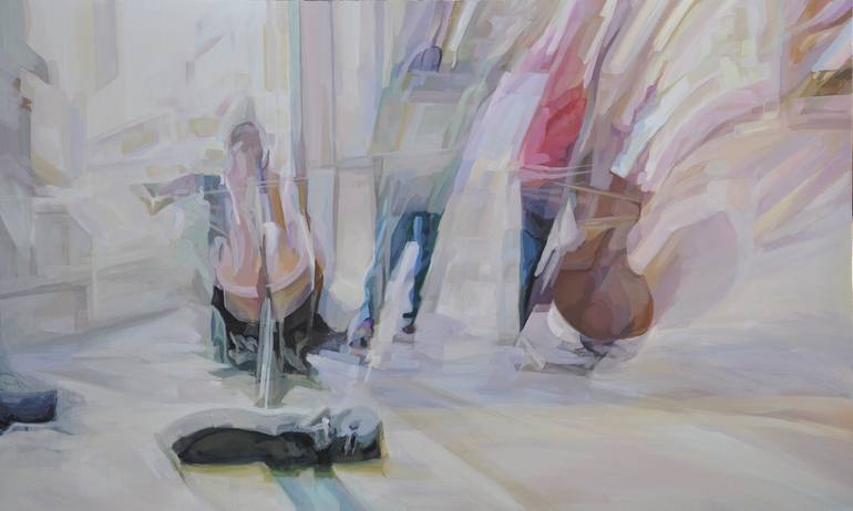 Street Musicians Painting by Maria Jose Diaz | Saatchi Art