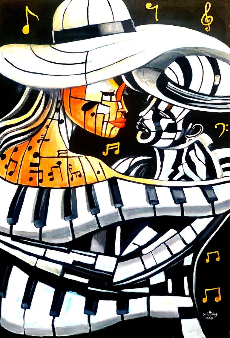 Romance Music Series Painting by Smith Olaoluwa | Saatchi Art