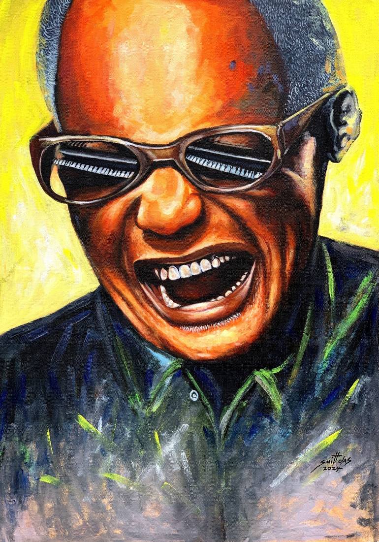 Ray Charles Painting by Smith Olaoluwa | Saatchi Art