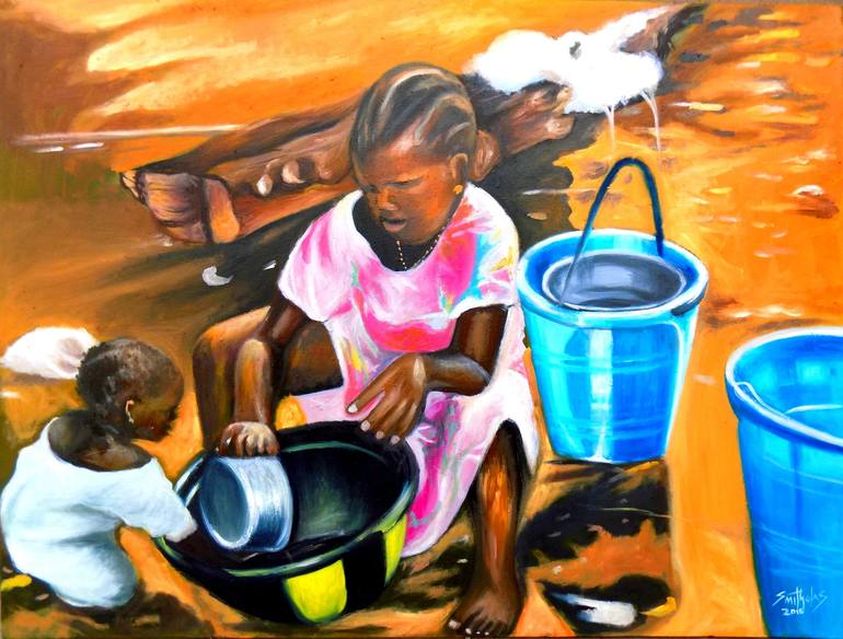 kids Play Painting by Smith Olaoluwa | Saatchi Art