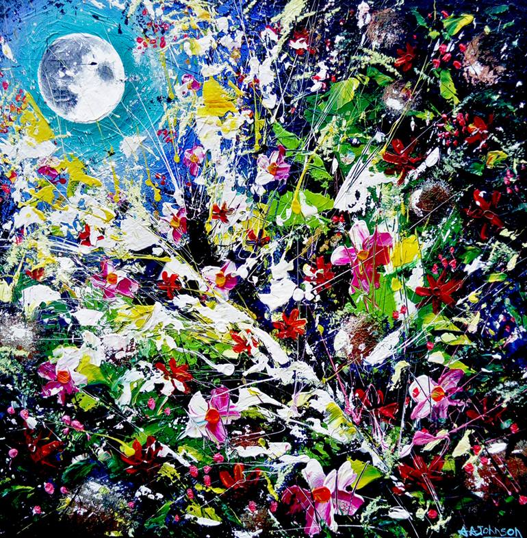 The Moon Bouquet Painting by Andrew Alan Johnson | Saatchi Art