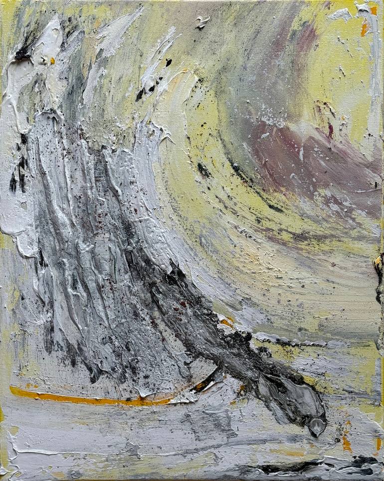 Sand Storm Yellow Painting by Tina Psoinos | Saatchi Art