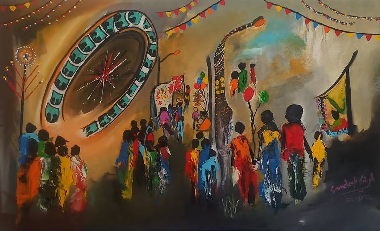 Mela Painting by Sandeep Singh | Saatchi Art