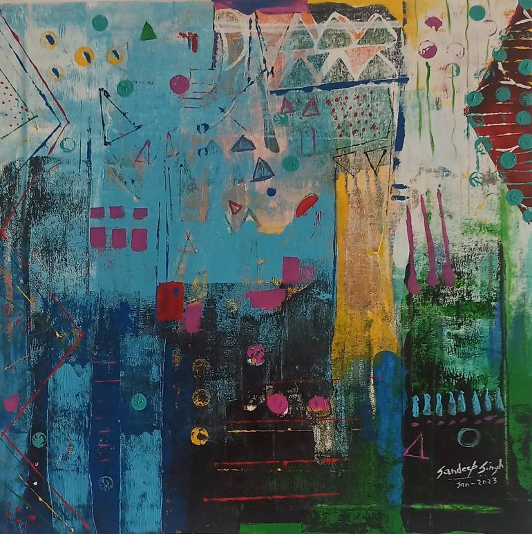 METRO LIFE -2 Painting by Sandeep Singh | Saatchi Art