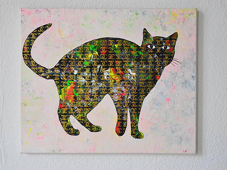 Chanel. Colorful Cat Painting by Angel Michael Art | Saatchi Art