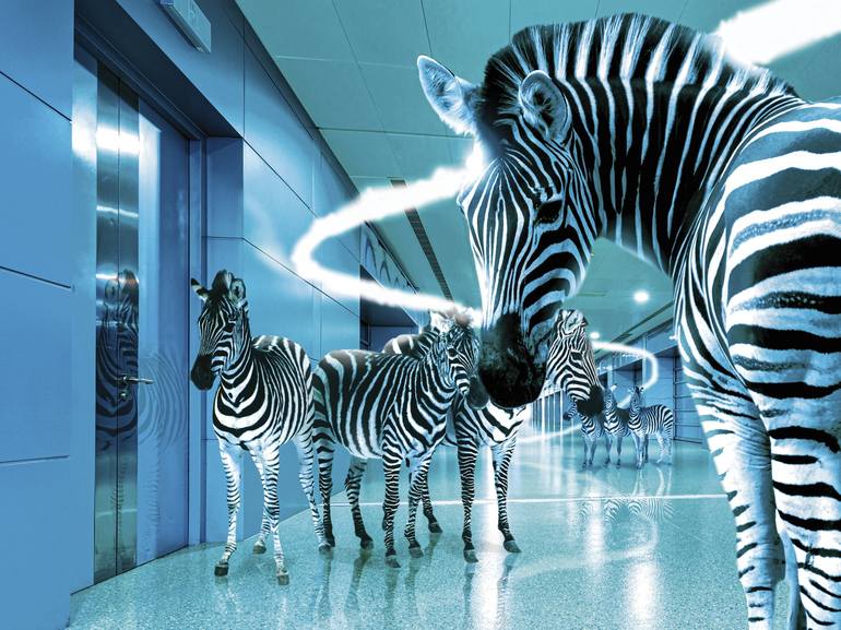 return of the animals, zebras Digital by GO RILLA | Saatchi Art