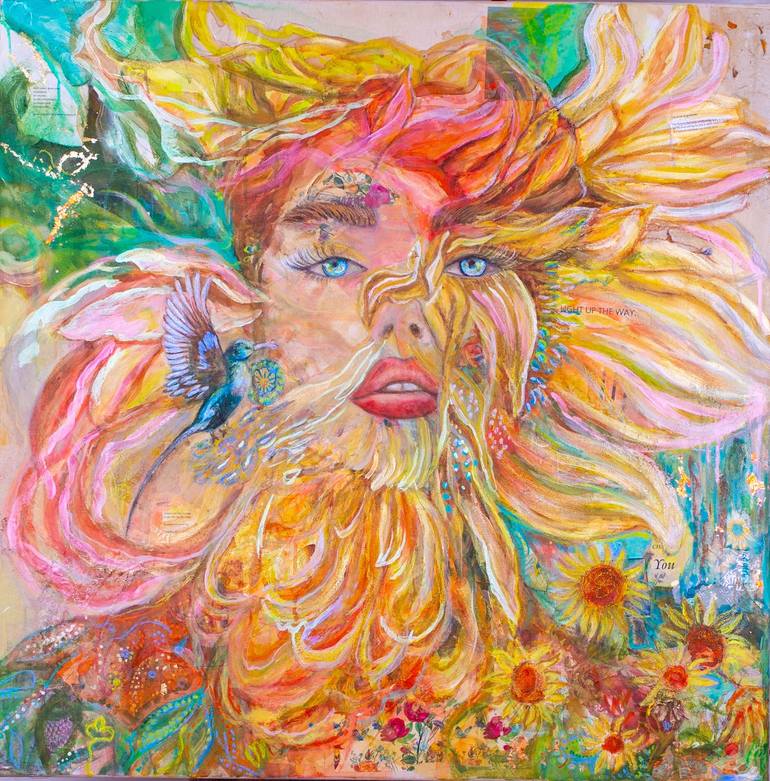 The Sun and her flowers Painting by Anna Sun | Saatchi Art