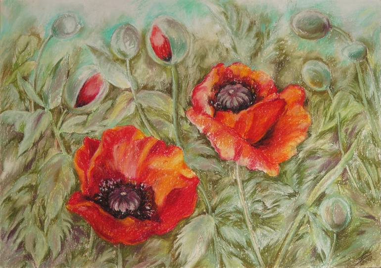 Two magic flower Drawing by Lyudmila Chupina | Saatchi Art