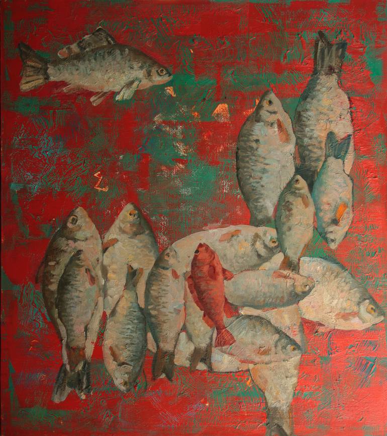 a fish Painting by Roman Bogdan | Saatchi Art