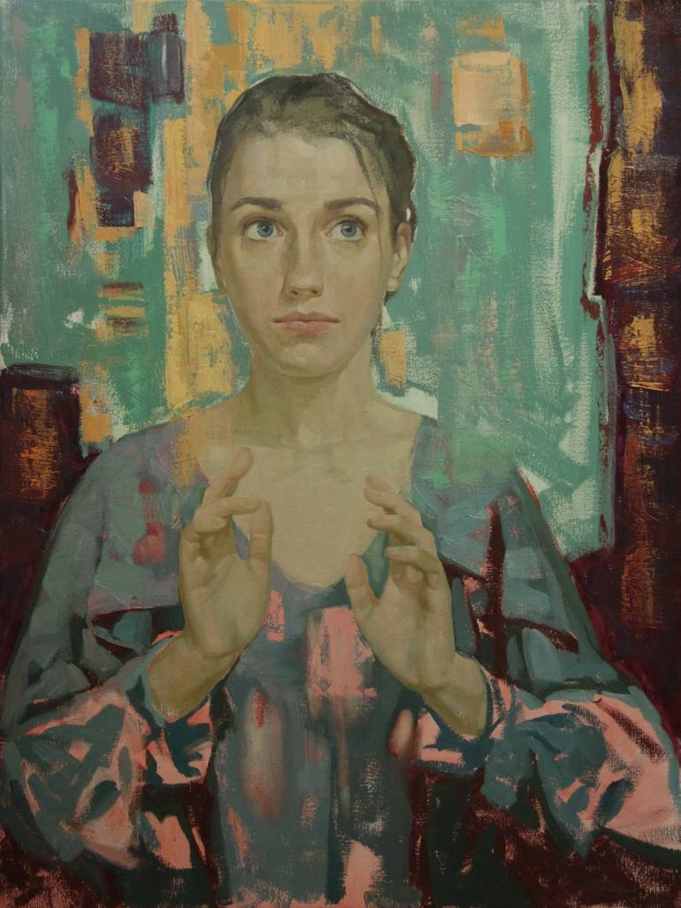 portrait of a Ukrainian woman Olga Painting by Roman Bogdan | Saatchi Art