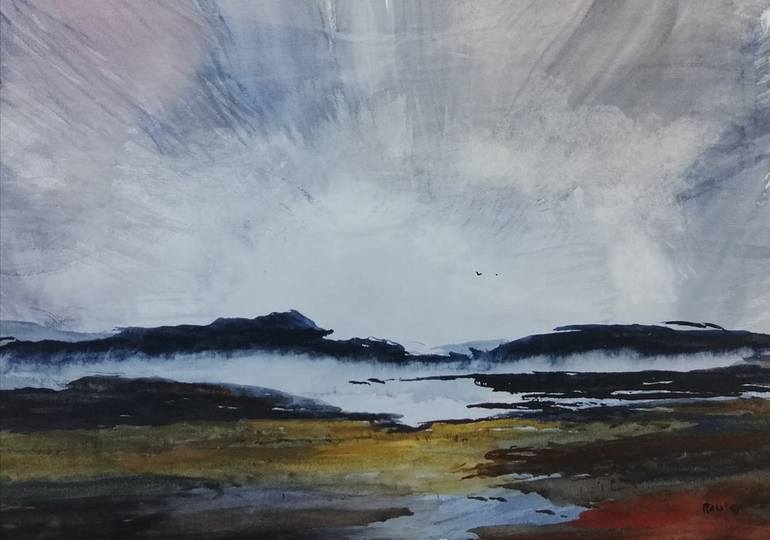 Mist on Loch Loyal Painting by Leyton Rowley | Saatchi Art