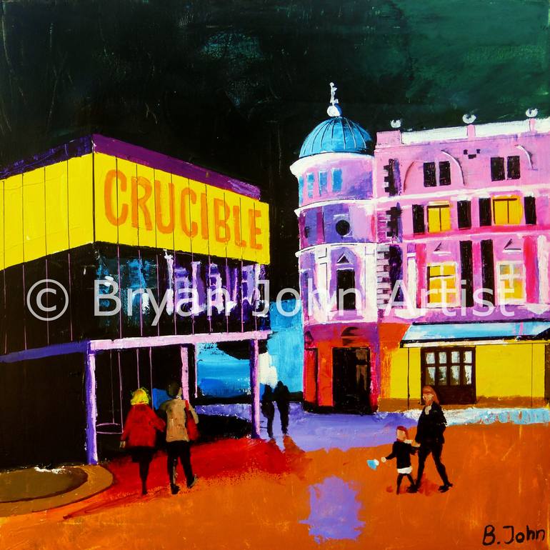 The Crucible and Lyceum Theatres, Sheffield Painting by Bryan John ...
