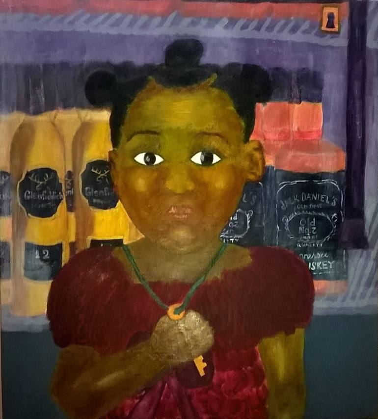 The Girl with a Key Painting by Vera Mlia Sheriff | Saatchi Art