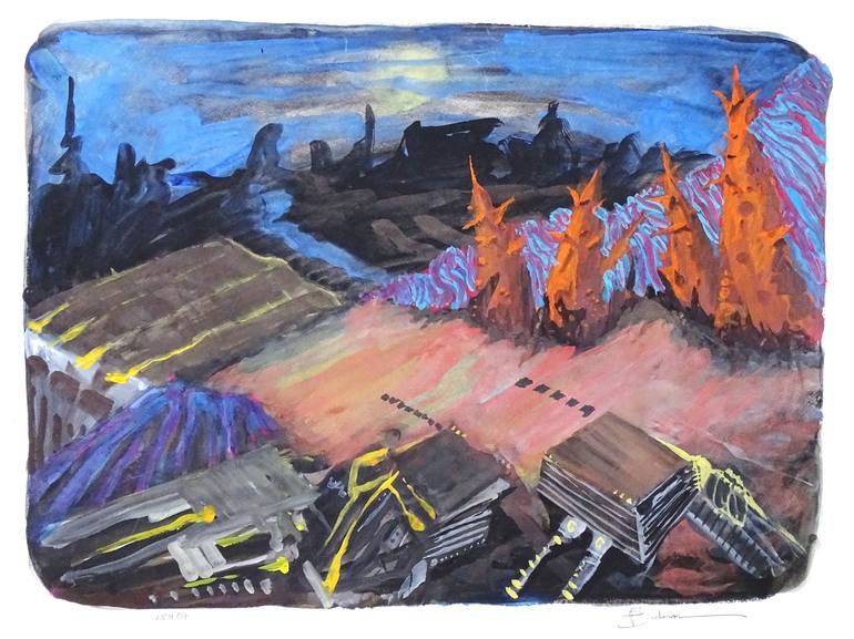 The Base at Three Painting by Peter Beckman | Saatchi Art