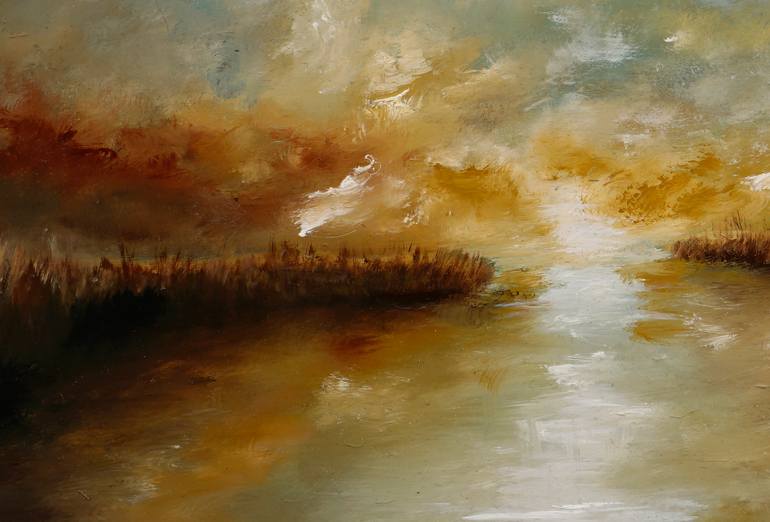 The Ouse At Sunset Painting by Rolf Marriott | Saatchi Art