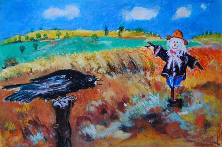 Raven and bugaboo Drawing by Zoran Mihajlovic | Saatchi Art